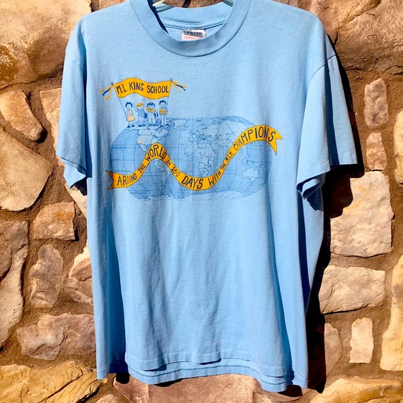 Shirts | Vintage Tshirt Ml King School Around The World In 18 Days W ...